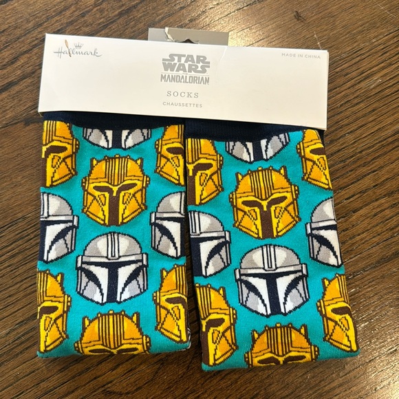 Disney | Underwear & Socks | Mandalorian Helmet Novelty Crew Socks ...